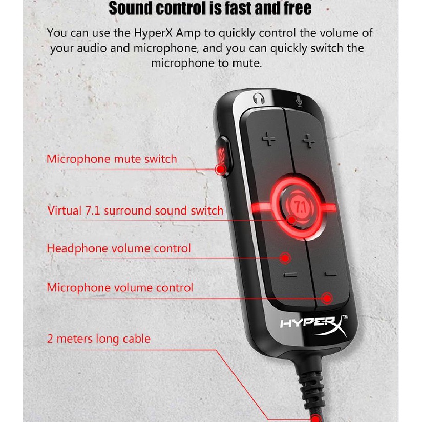 Hyperx AMP การ์ดเสียง USB Kingston HyperX AMP Virtual 7.1 Virtual ...