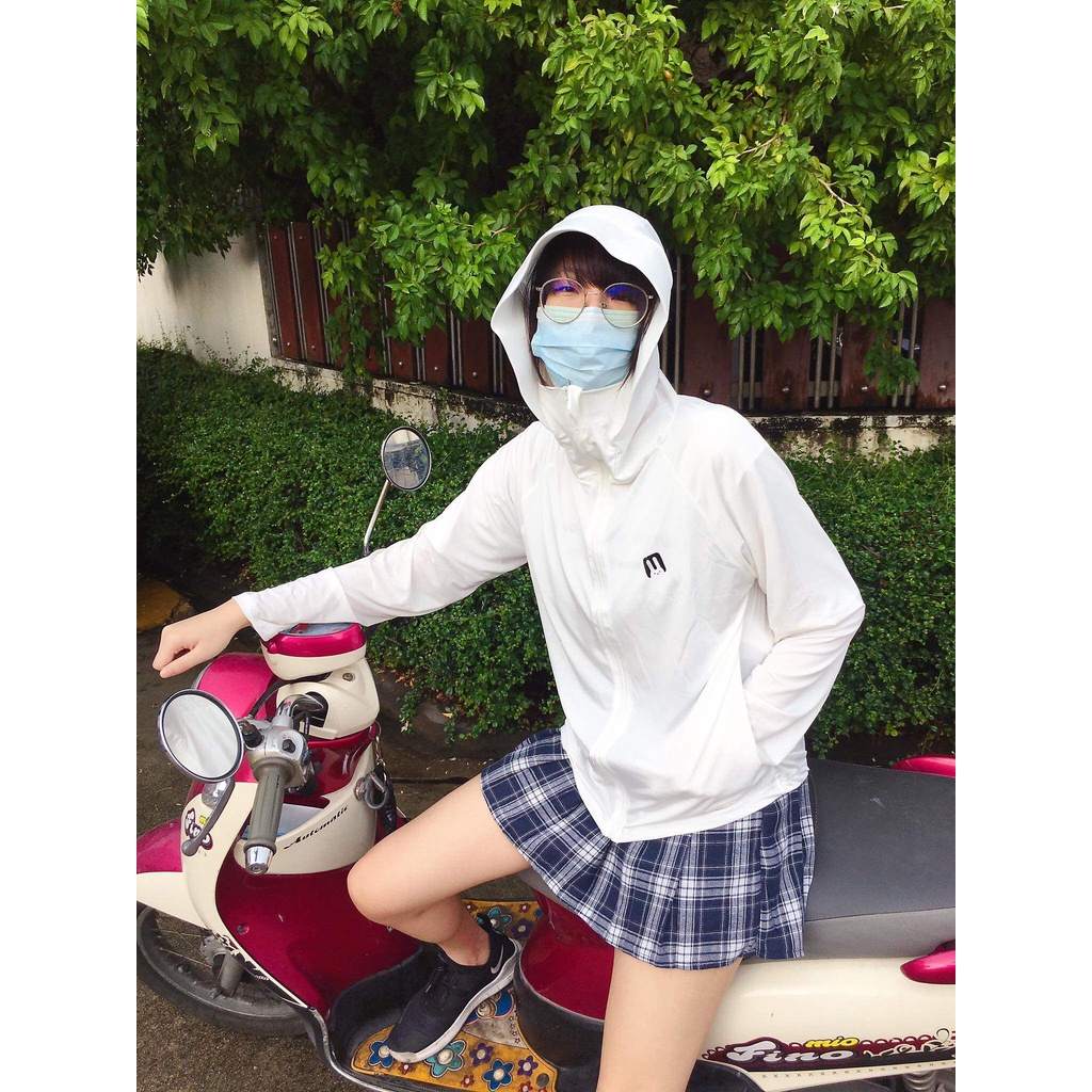 เสื้อกันแดดยูวีกันuv แขนยาว มีฮู้ด กันได้40องศา เนื้อผ้าพิเศษ กันแดด ...