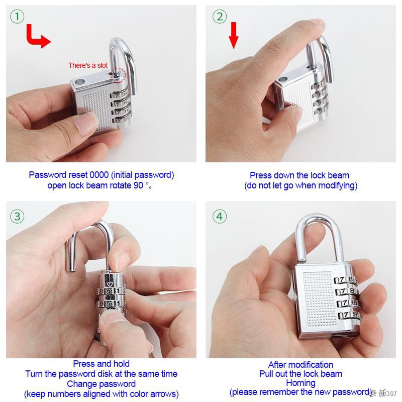 DANPHEN 4 Digit Dial Combination Code Number Lock Padlock For Luggage ...