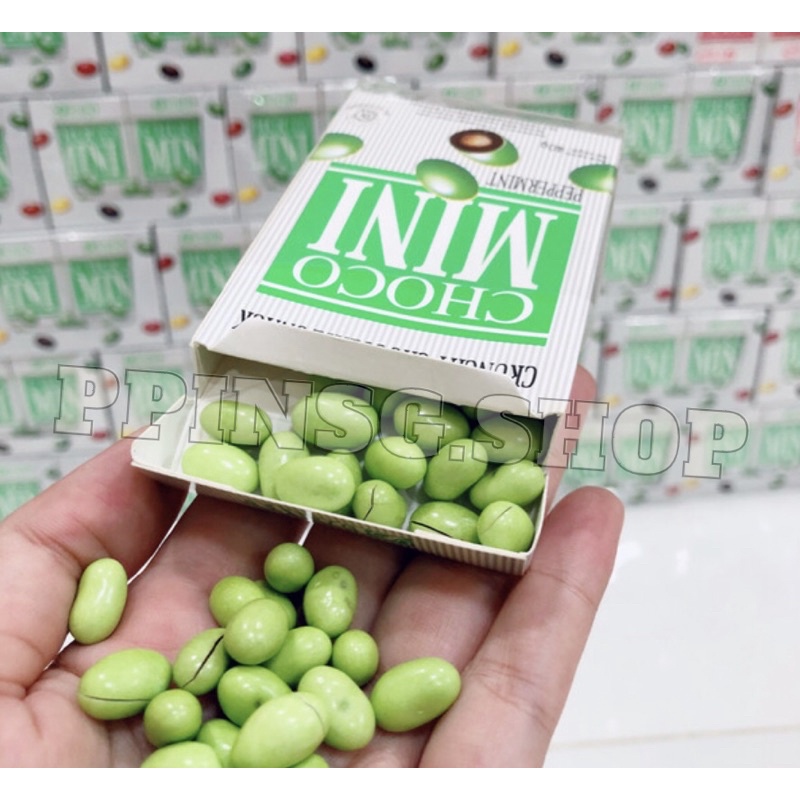 พร้อมส่ง 1 กล่องเล็กdelfi choco mini pepermintassorted ชอคโกแลตมิ้น ขนม ...