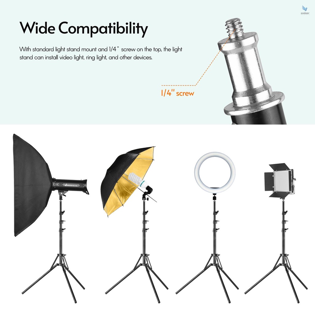 Photography Lighting Stand Stuido Light Tripod Stand Metal Ring Light ...