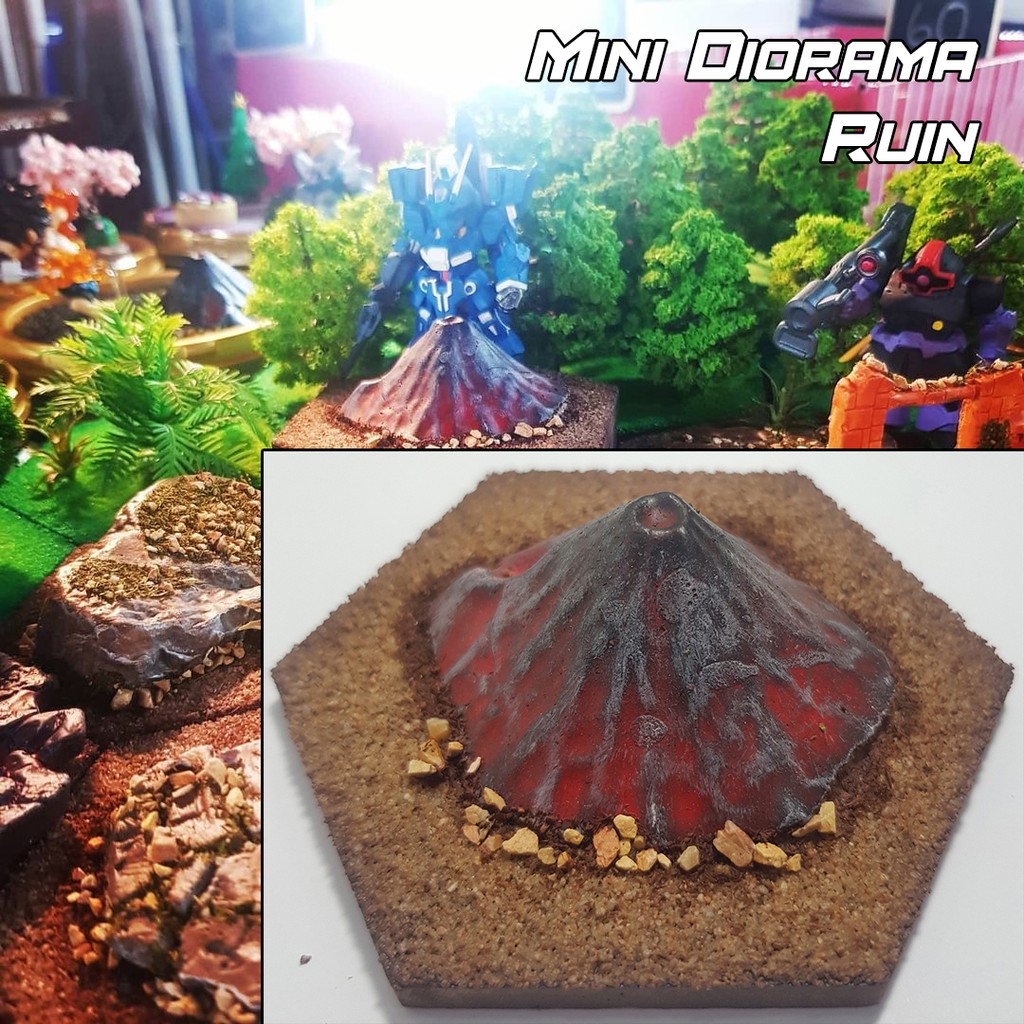 mini diorama #volcano ### action base gundam zoid lbx | Shopee Thailand