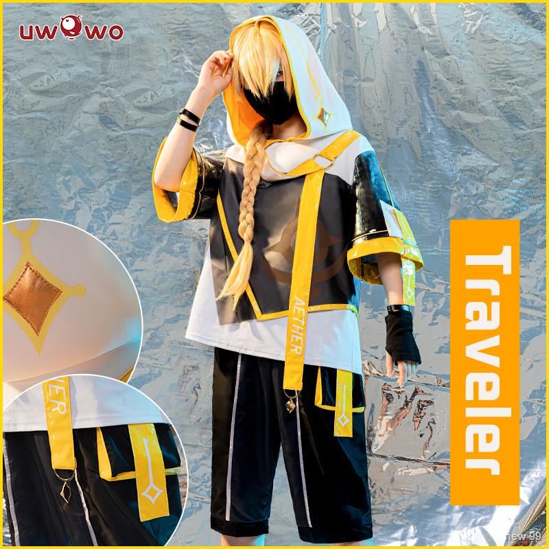 อะนิเมะยอดนิยม UWOWO Traveler Cosplay Genshin Impact Aether Costume ...