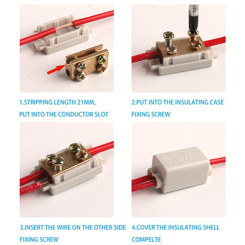 High Power Wire Cable Splitter Junction Box Quick Electric Wiring Connector Terminal Block 60A ...
