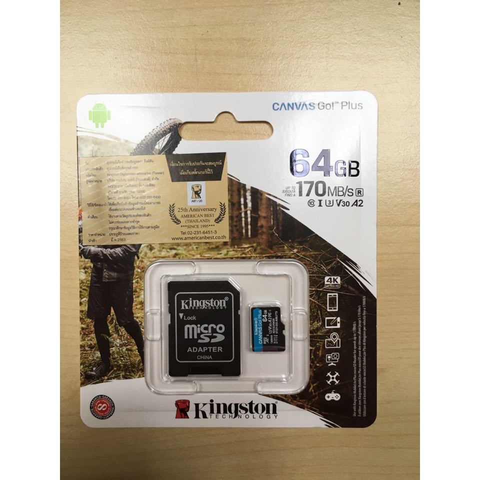 Kingston Micro SD Card V30 ( SDCG3 ) 64GB 128GB 256GB 170Mbs กล้องโดรนและกล้องวิดีโอ 4K ...
