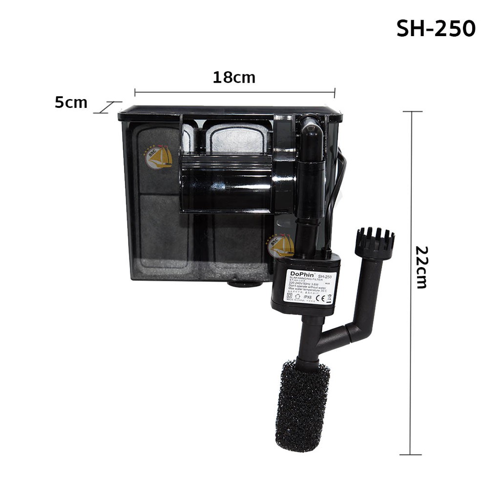 DoPhin SH-SERIES กรองแขวน สำหรับตู้ปลา กรองตู้ปลา SH-200 SH-250 SH-280 ...