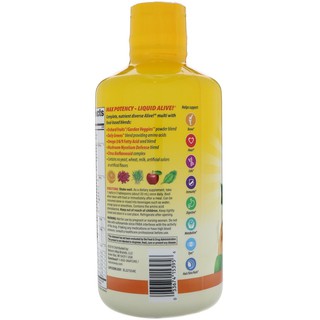 Nature's Way, Alive!, Liquid Multi-Vitamin, Max Potency, Citrus ...