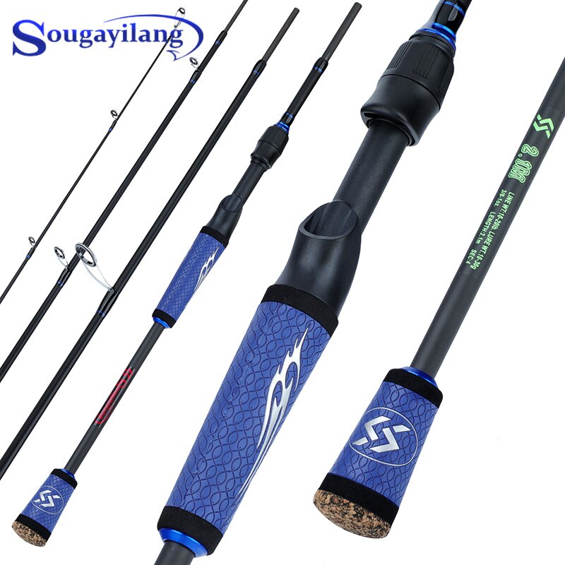 Sougayilang 1.8m-2.4m Spinning Casting Lure Fishing Rod UltraLight Carbon Fiber Rubber Handle ...