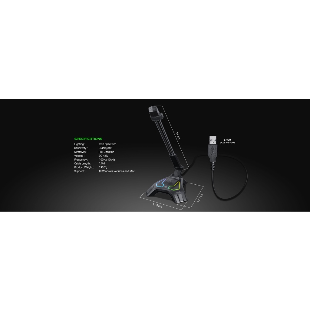 ไมโครโฟนคอมพิวเตอร์ EGA TYPE MC2 MICROPHONE RGB WITH MOUSE BUNGEE ...
