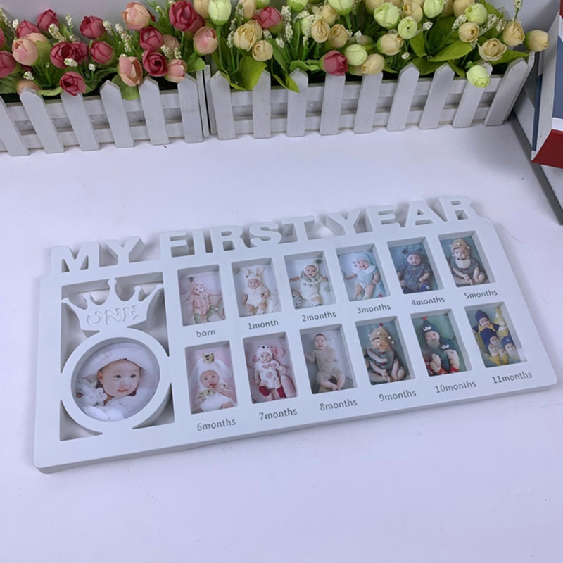 DE My First Year Baby Keepsake Frame 0-12Months Pictures Photo Frame ...