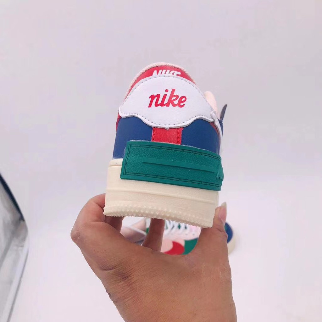 Nike Air Force 1 Shadow AF1 Macaron โครงสร้างการทำลายฟังก์ชัน Splice ...