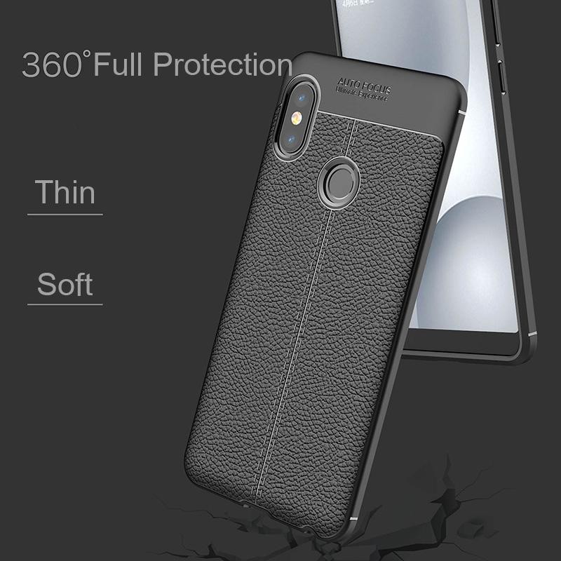 For Xiaomi Redmi Note 5 Pro Phone Case, Shockproof Silicone PU Leather ...