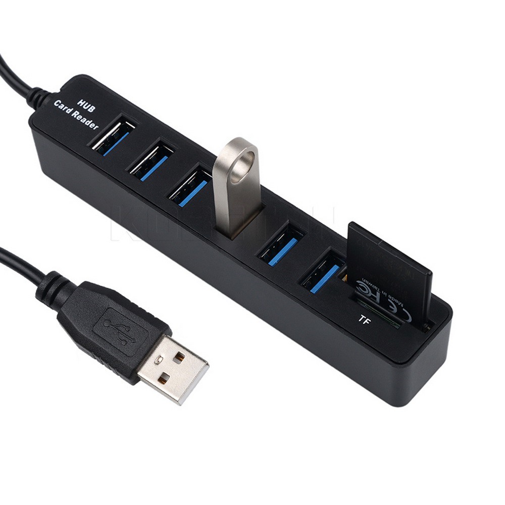 ตัวอ่านการ์ด 2 In 1 Usb 2 . 0 Hub Combo 6 Sd Tf - pinocci.th - ThaiPick