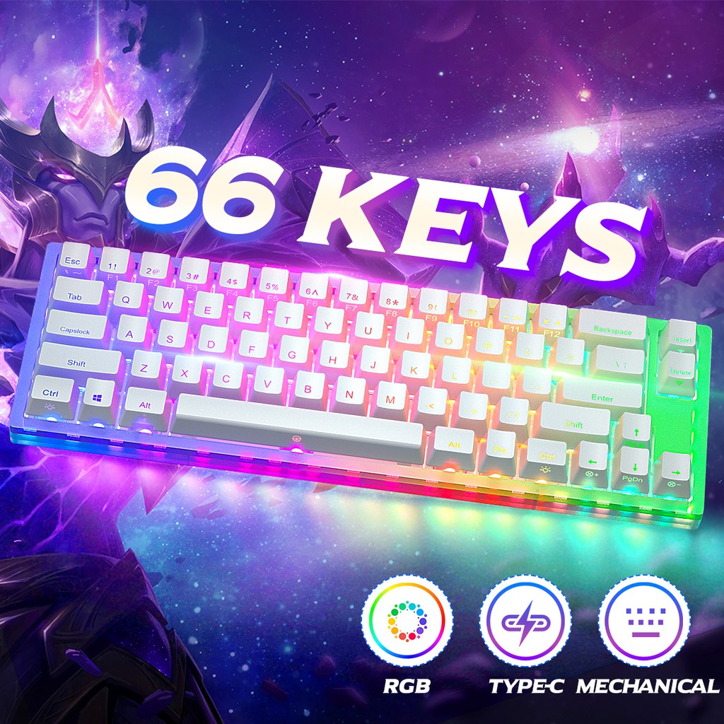 GamaKay K66 Mechanical Keyboard 66 Keys Gateron Switch Hot Swappable ...