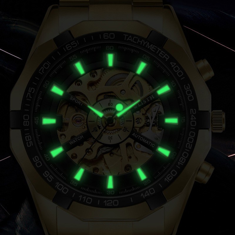 Authentic Automatic Watch Men Waterproof Luminous Stainless Steel ...