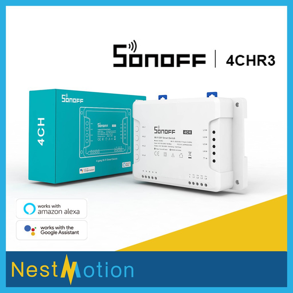 Sonoff 4CH R2 R3 ประกัน 1 เดือน ITEAD 4 Channel Din Rail Mounting WiFI Switch Wireless Smart ...