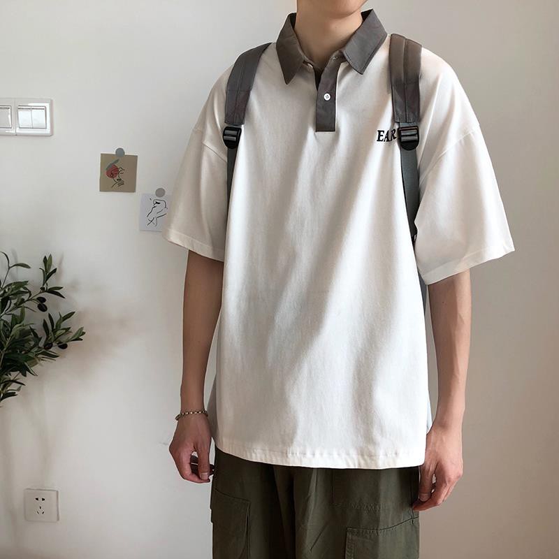 เสื้อโปโลแขนสั้นสีฟ้าสําหรับผู้ชาย - czj18596902497.th - ThaiPick