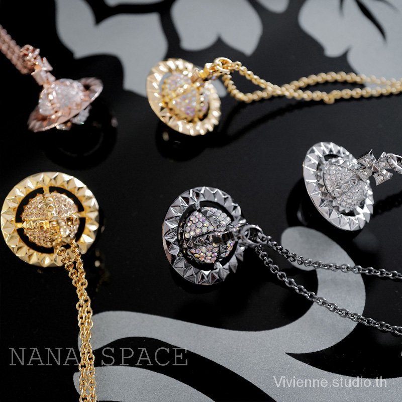 Vivienne สร้อยคอไม้ ประดับเพชร ห้าสี ขนาดใหญ่ 20 มม - vivienne.studio ...