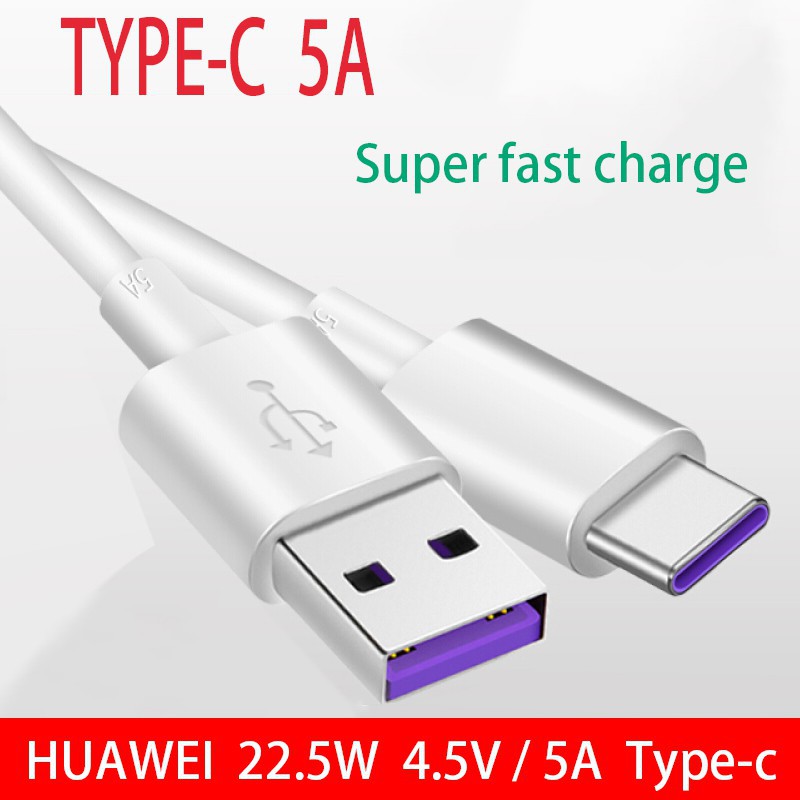 ﹍Huawei Nova 5T สายชาร์จ 5A Cable Super Charge USB-C Type C 5A Fast ...