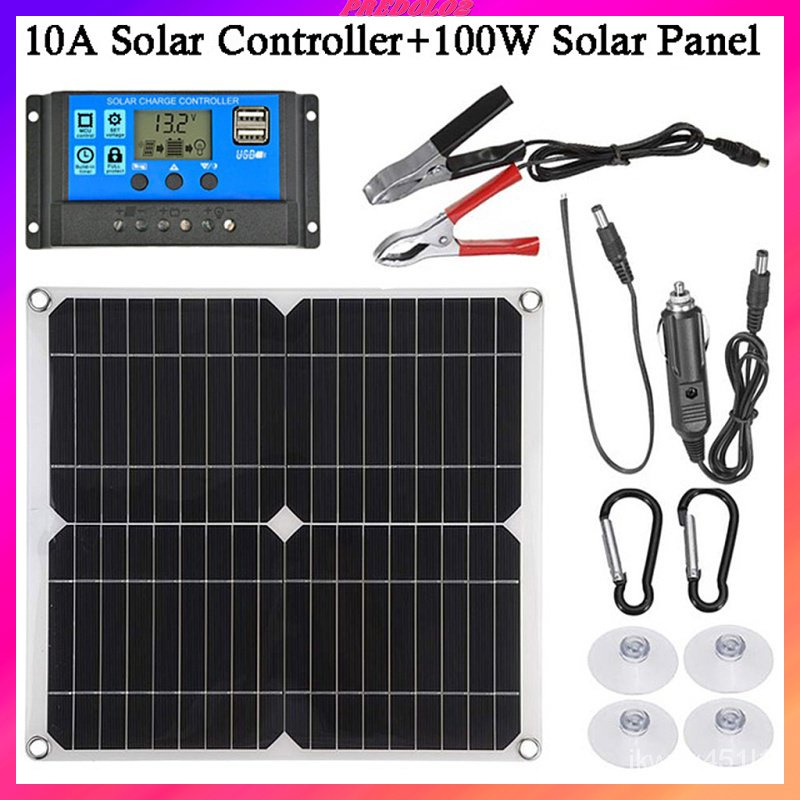 [PREDOLO2] Solar Panel Kit 100 Watt Monocrystalline Off Grid System for ...