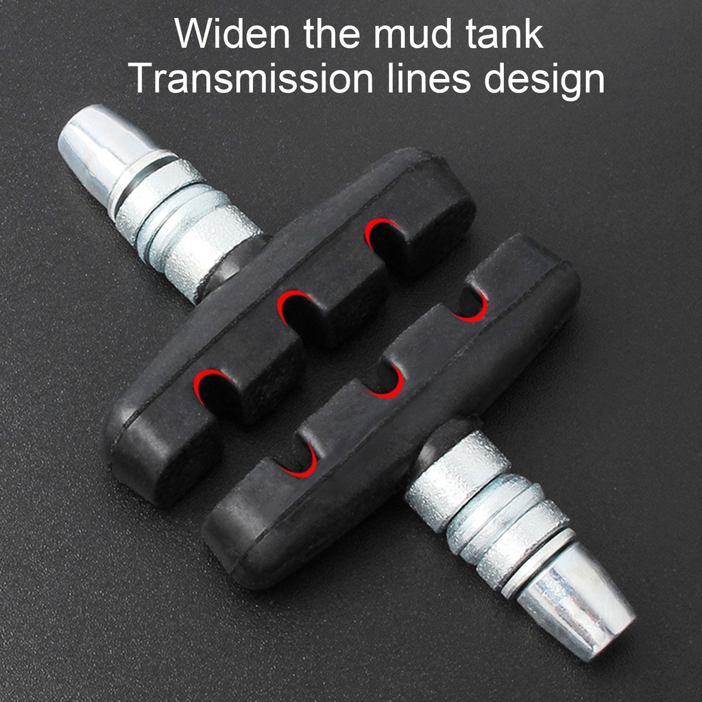 Moon_1 Pair Bike Braking Pad Exquisite Workmanship Hard-wearing Rubber ...