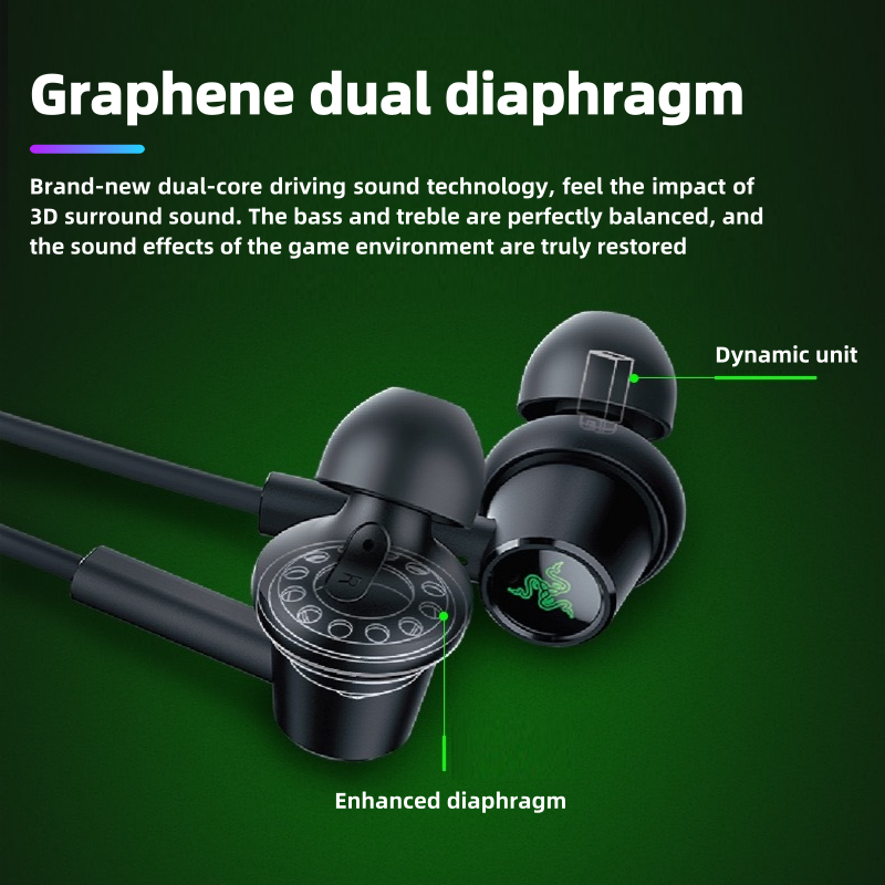 Razer Hammerhead Pro V2 Gaming Headphones Noise Isolation With HD Mic ...