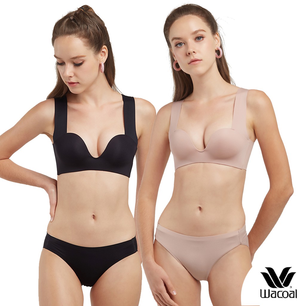 Wacoal Smart Size Go Girls วาโก้ S M L Bra set 2 ชิ้น รุ่น WB3Y27 สีเบจ สีดำ (เฉพาะบรา) - wacoal ...