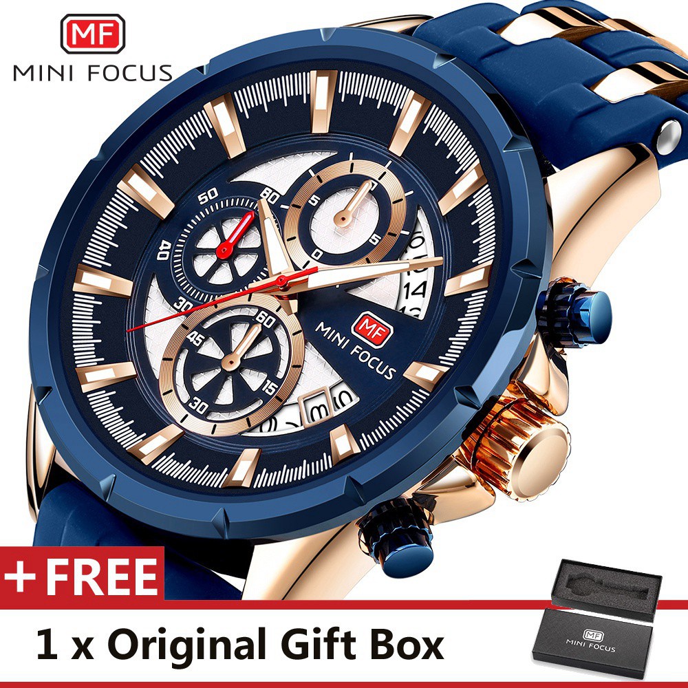 mini focus mf 0273 g นาฬิกาข้อมือควอตซ์แฟชั่นหรูหราสําหรับบุรุษ ...