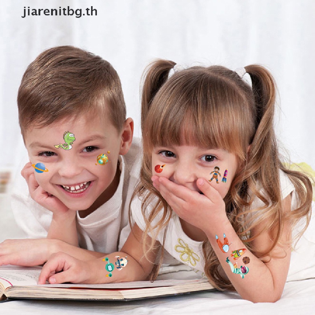 Renbg สติกเกอร์รอยสักชั่วคราว ลายการ์ตูนนักบินอวกาศ สําหรับเด็ก 12 แผ่น ...