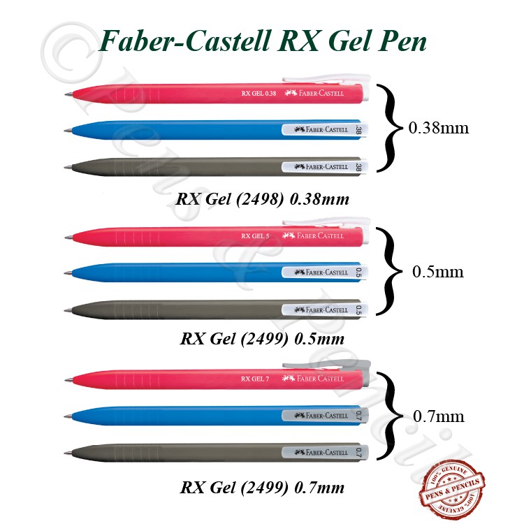 Faber-Castell RX Gel Pen 0.38/0.5/0.7mm FC RXGel / Faber Castell Click ...