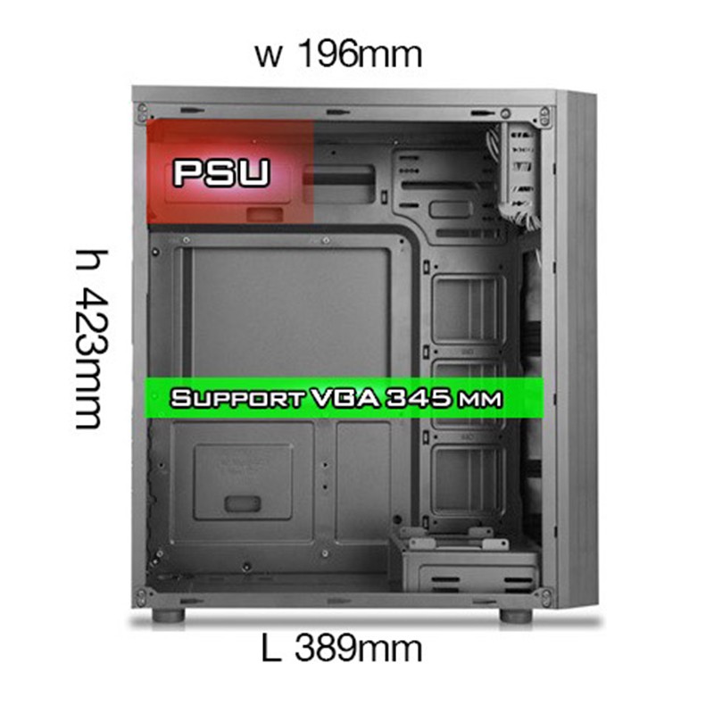 ITSONAS ATX Case (NP) Inpower RGB (Black) - advice_officialshop - ThaiPick