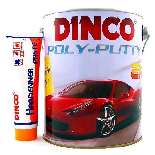 A06-2 สีโป้วเหลืองดิงโก้ DINCO Poly Putty ขนาด 3.7 กก. (พร้อมน้ำยา ...