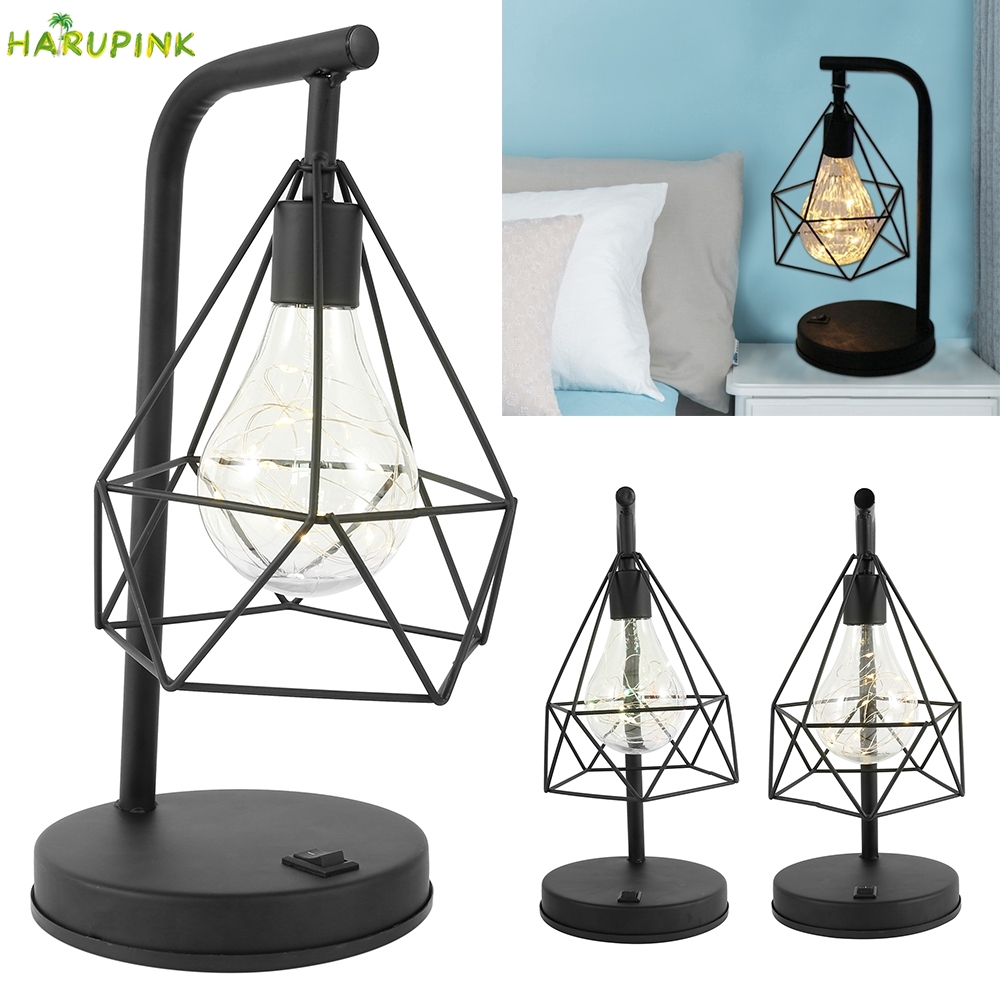Wrought Iron LED Night Light Creative LED Table Lamp Home Decor Light ...