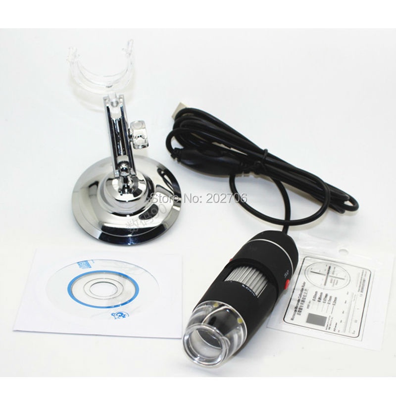 USB Digital Microscope 50X 500X 2MP With 8 LED Video Camera Magnifier ...