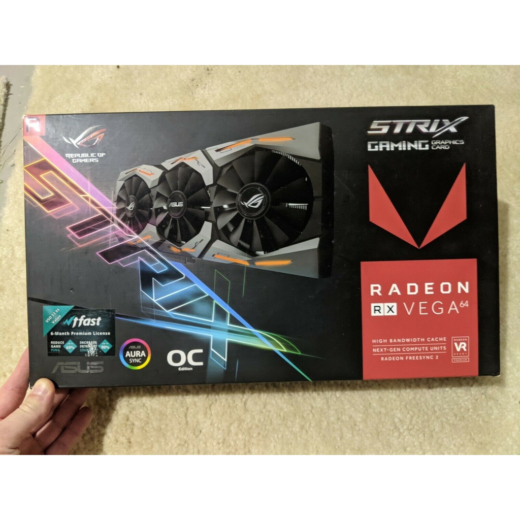 ASUS ROG Strix AMD Radeon RX Vega 64 8GB Gaming Graphics Card GDDR5 RAM ...