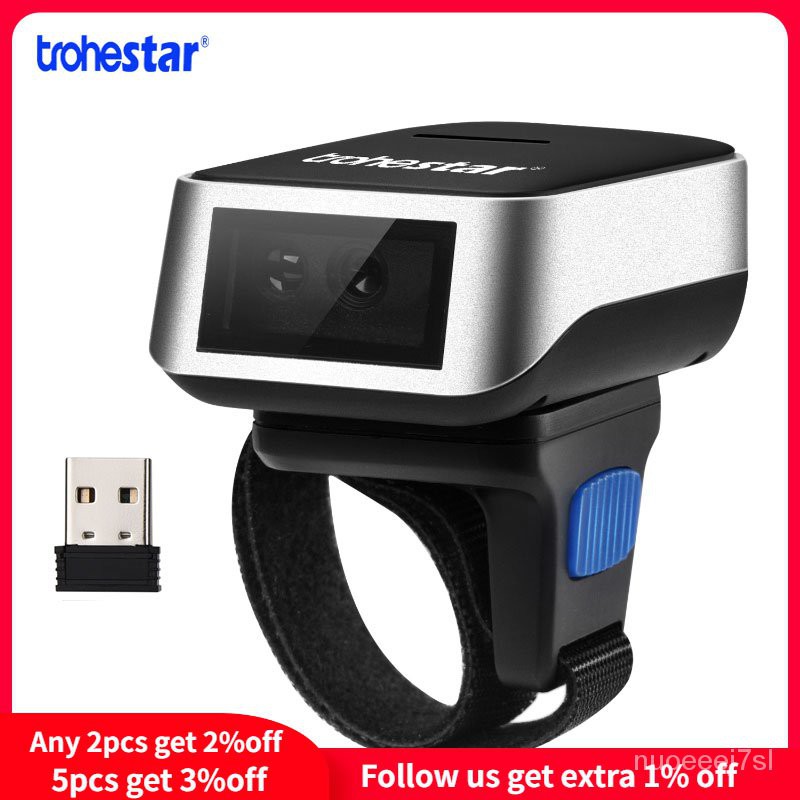 Bluetooth Scanner Wireless Barcode Scanner Portable Wearable CCD Bar ...