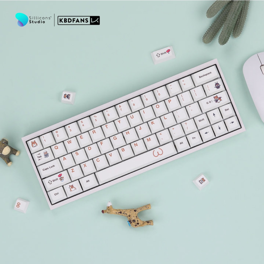NovelKeys Cherry Milkshake Keycaps (cherry profile) PBT Dyesub - double ...