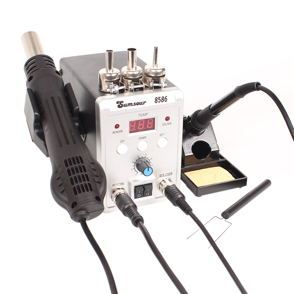 Soldering Station 8586 760W 2 in 1 Digital Display SMD Rework Hot Air ...