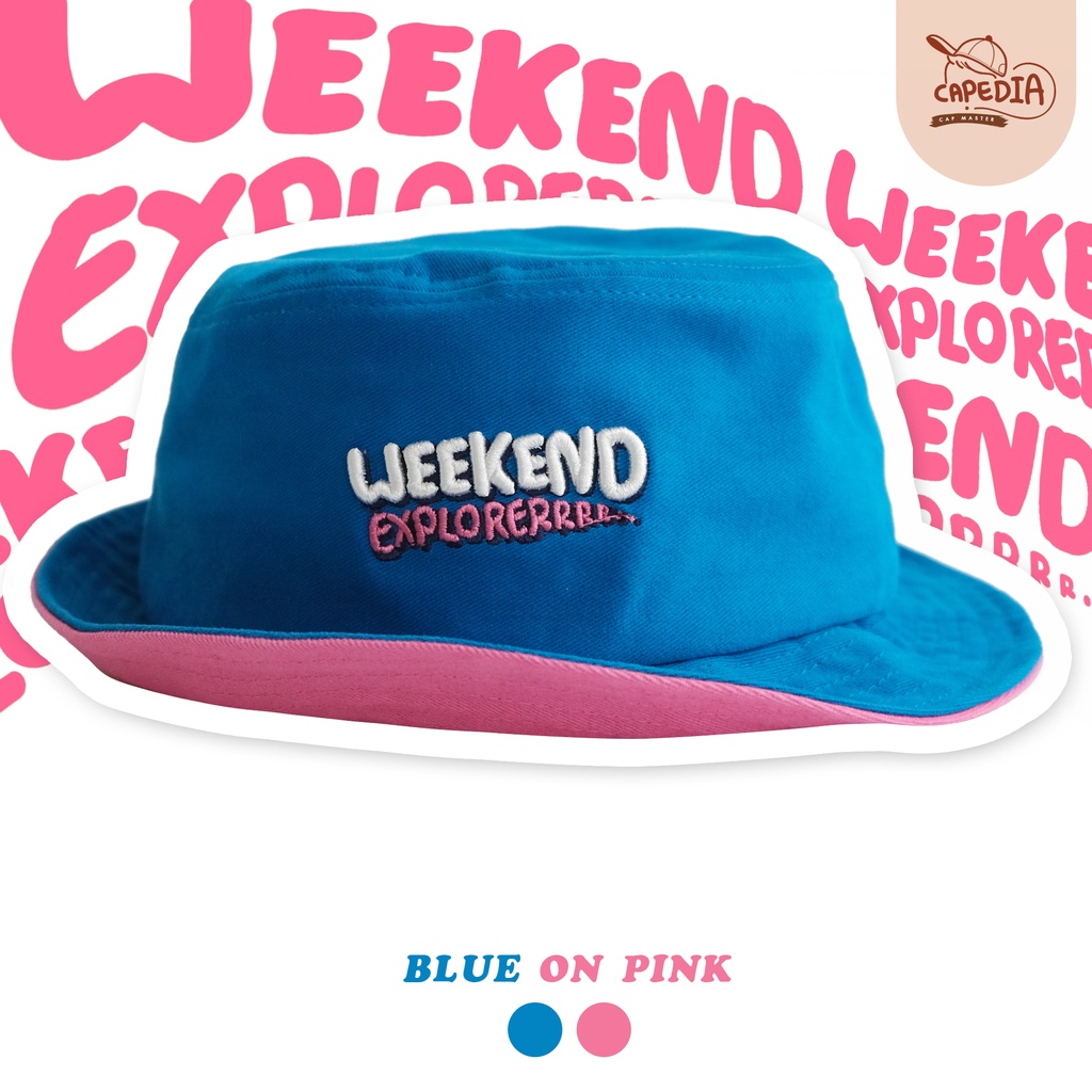 หมวกบักเก็ต น่ารัก สีทูโทน ️ WEEKEND EXPLORER ️ ทรงปีกสั้น น่ารักมากๆ ...