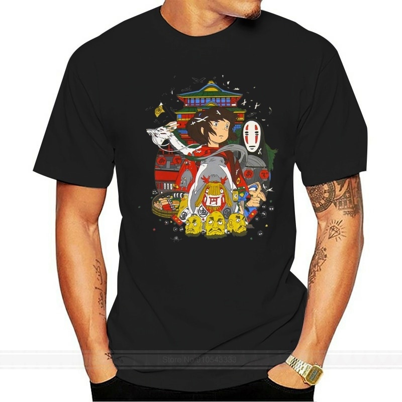 เสื้อยืดmost Popular Tshirts Spirited Away All Character Chihiro Haku