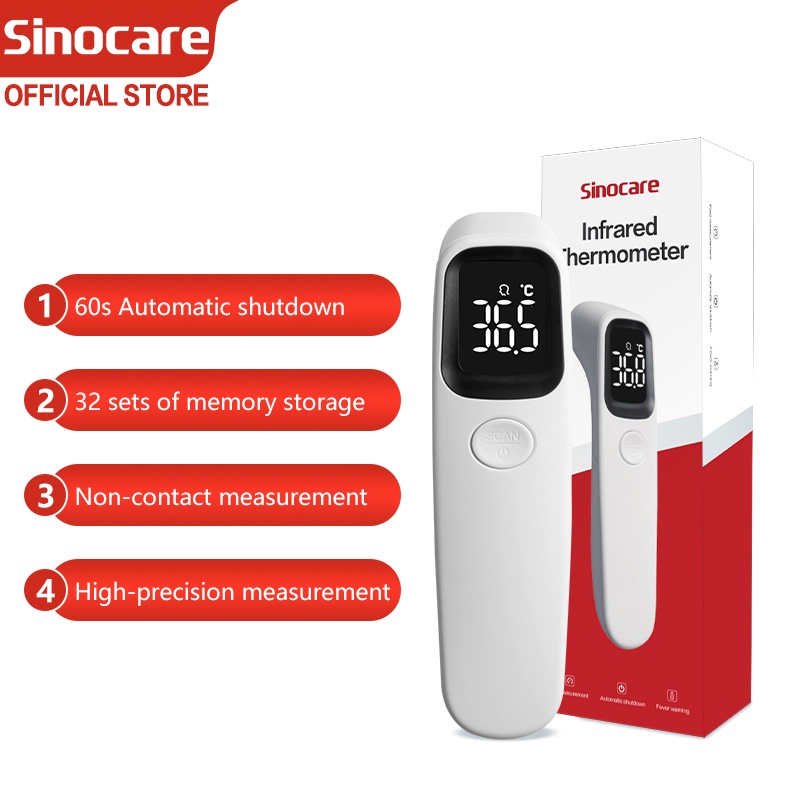 【new】Sinocare Infrared IR Thermometer Digital LCD Body Forehead ...