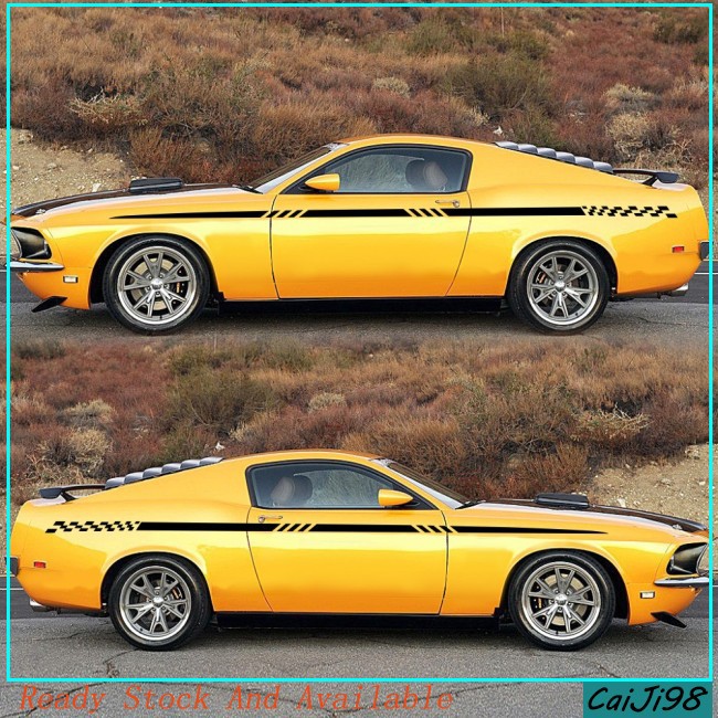 CJ 2pcs Universal Car Sticker Body Side Stripe Hood Sticker Pvc For All ...