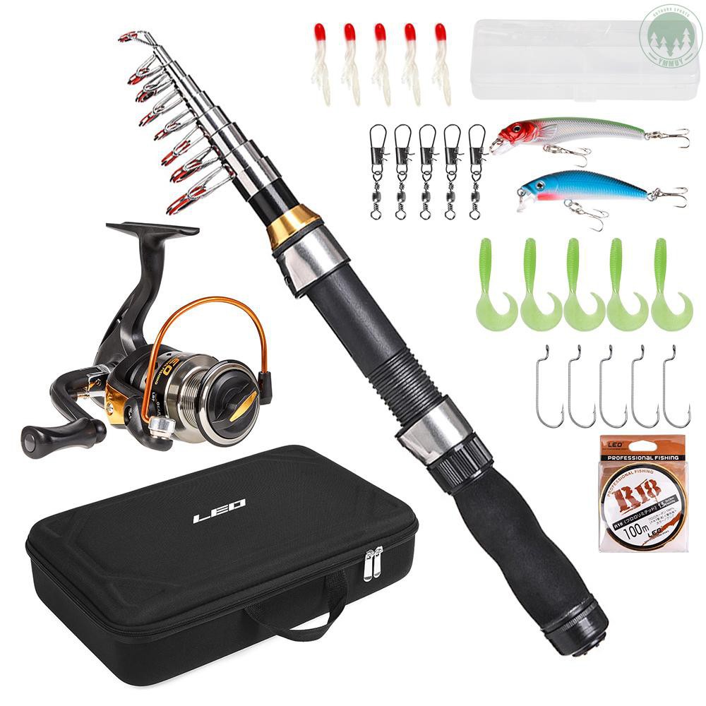 Telescopic Fishing Sea Rod Spinning Reel Saltwater Freshwater ...