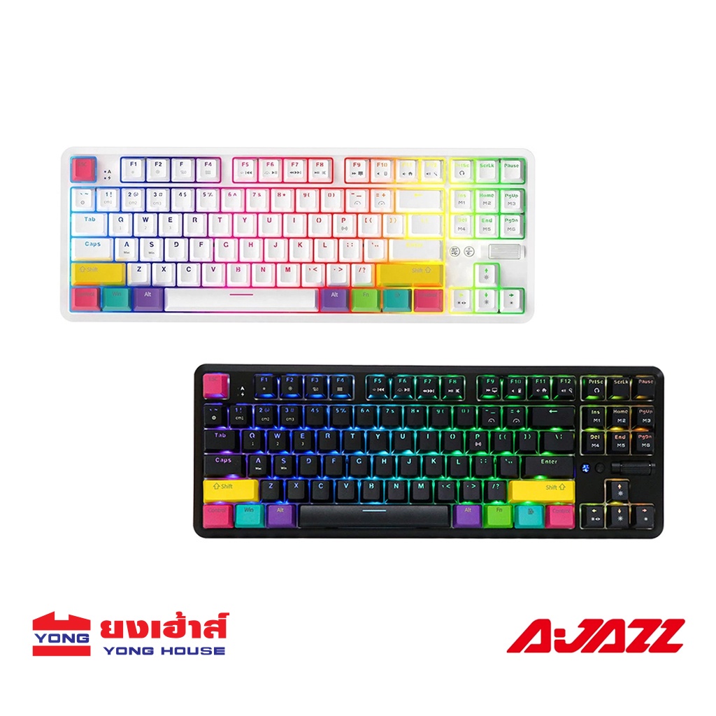 ♦ 4.4 1529 บาท Ajazz K870T 87 Keys RGB Hotswap Mechanical Keyboard ...