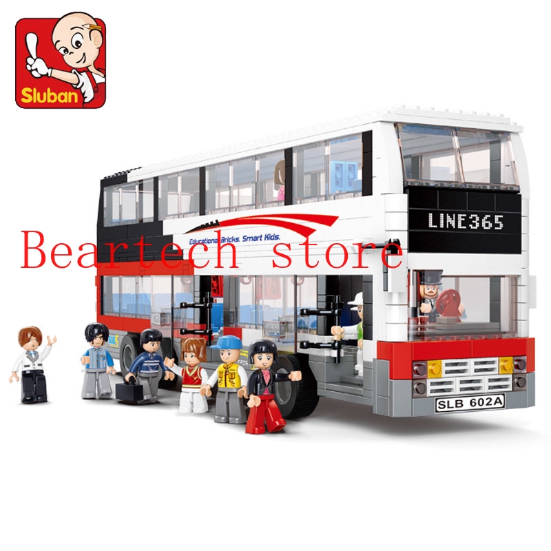 Sluban 0335 City Luxury Double-decker School Bus Building Blocks ...