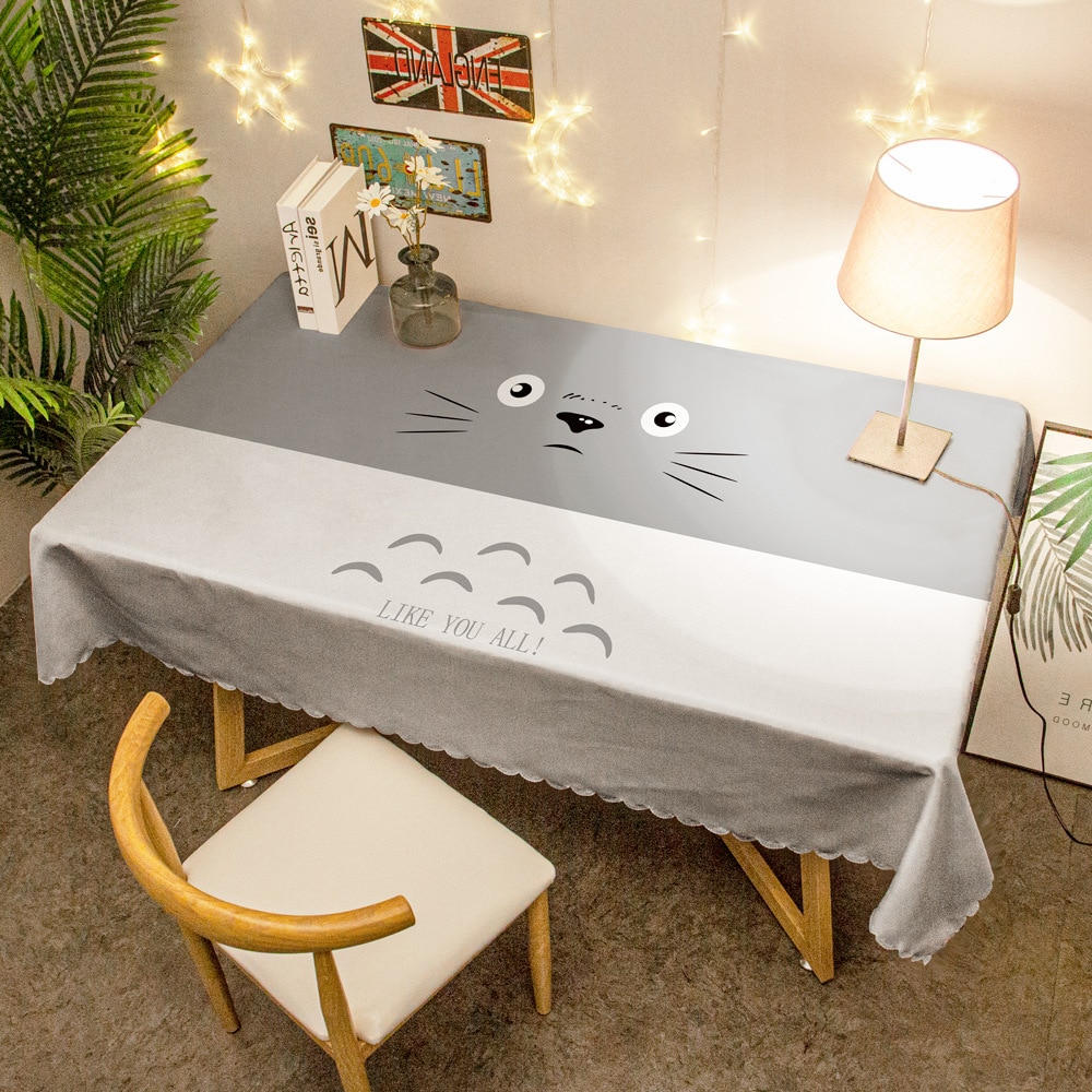 Kawaii Totoro Japan Anime Tablecloth for Table Waterproof Rectangle ...