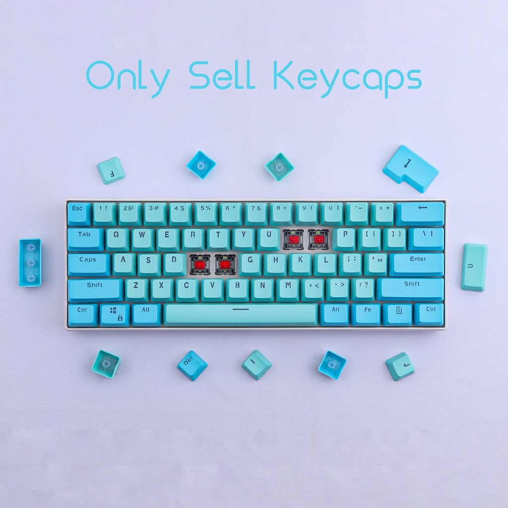 Keycap Blue cyan 61 87 104 PBT keycaps พิเศษเหตุการณ์ Keycaps backlit ...