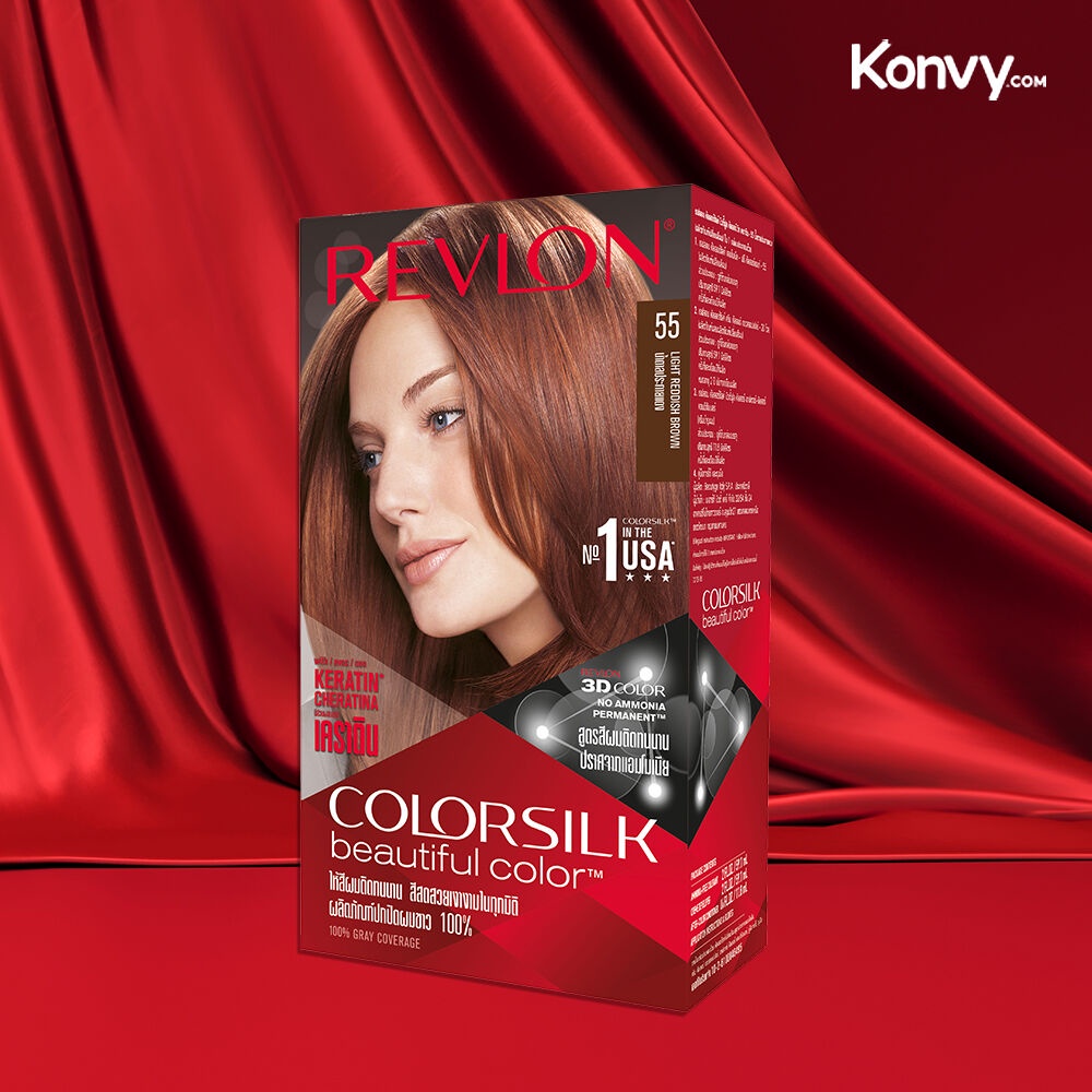 REVLON Colorsilk Beautiful Color with Keratin 130ml #55 Light Reddish ...