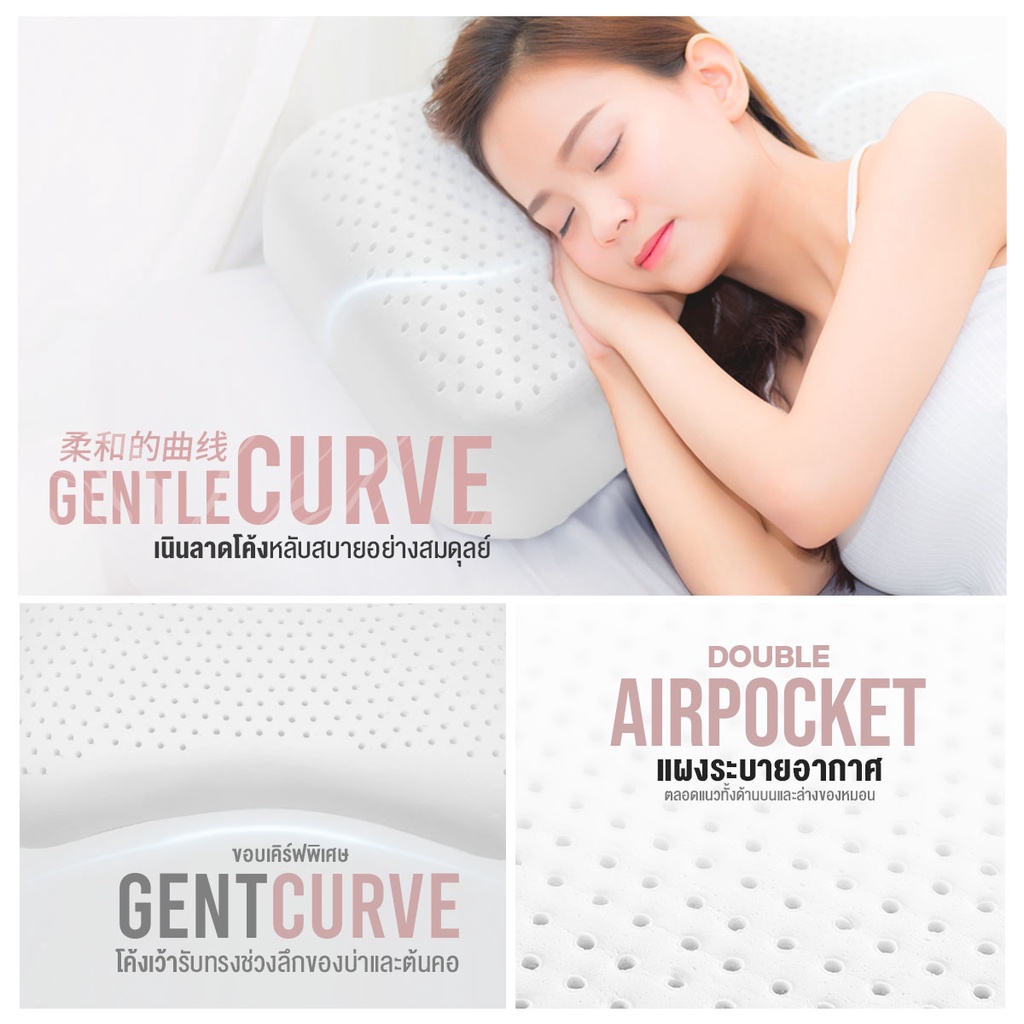 Orientas หมอนหนุนเพื่อสุขภาพ หมอนหนุนหัว หมอนยางพารา Guosha รุ่น Gentle ...
