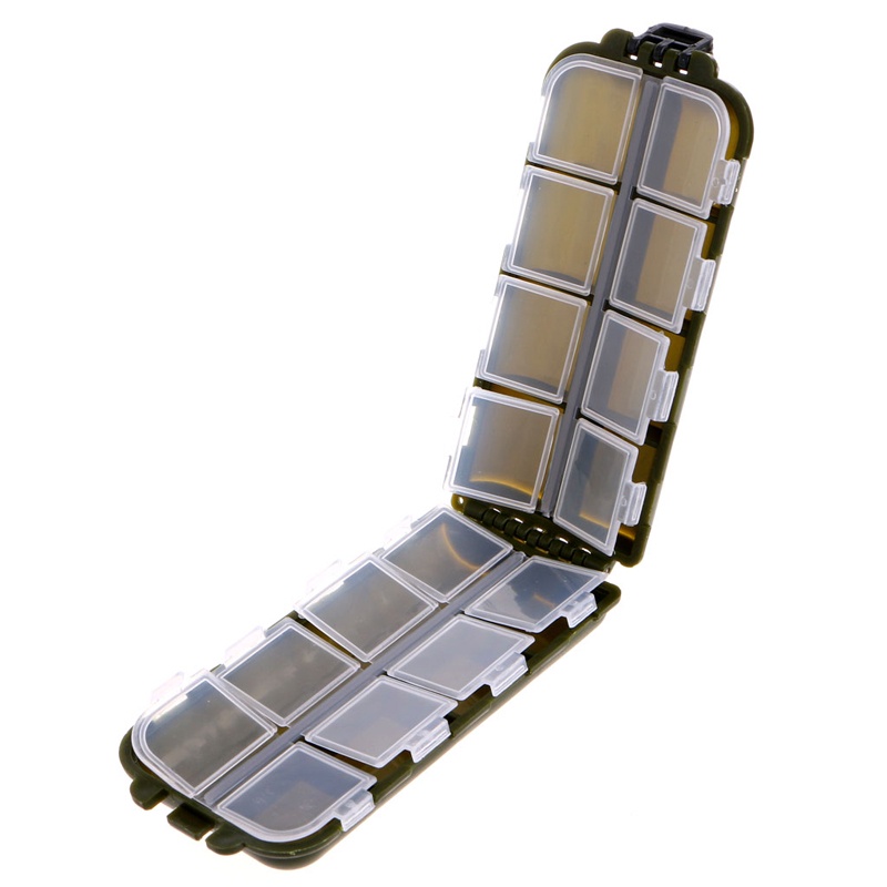 ปลากล่องกล่อง16 Comartments Fishing Box Storage Case Fly Fish Lures ...